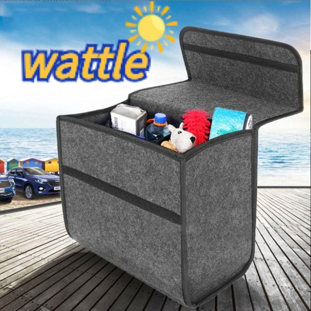 WATTLE Car Boot Organiser Box, Practical Felt Cloth Car Storage Bag ...
