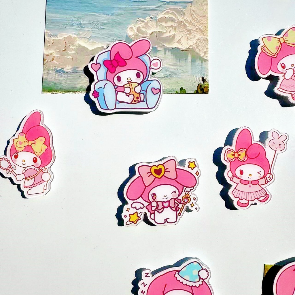 New Cute Strawberry Melody Refrigerator Sticker Love Kuromi Sanrio ...