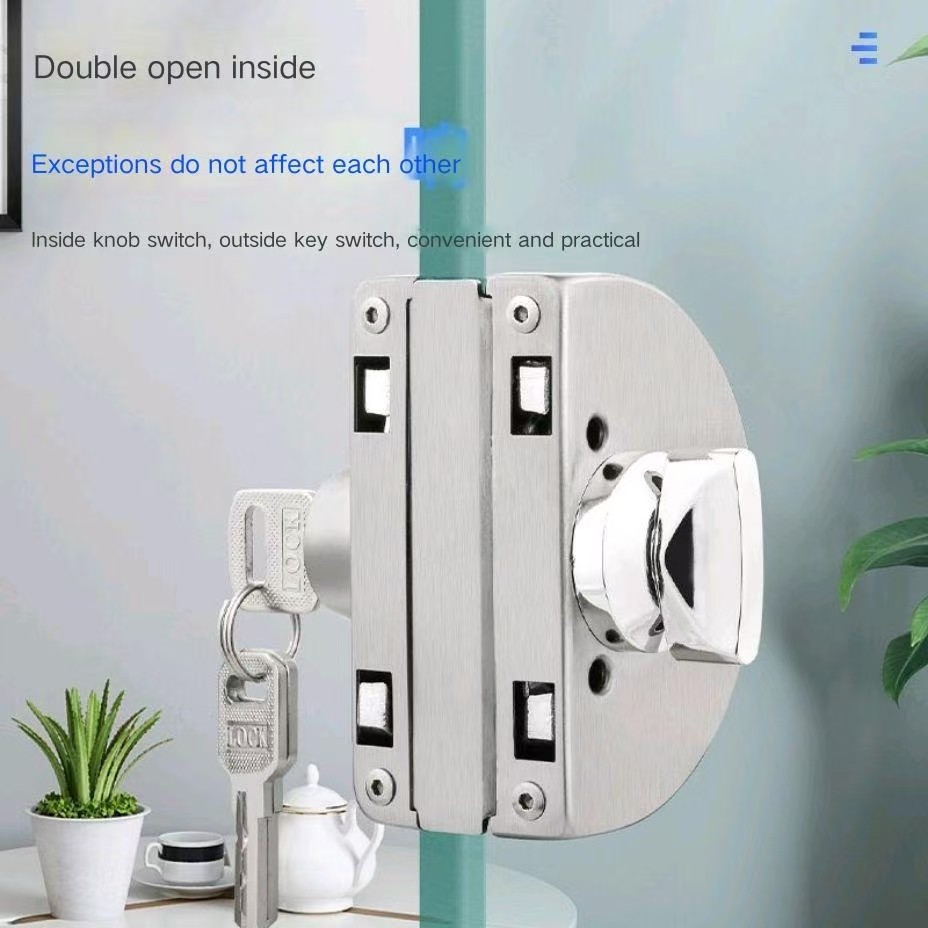 Glass Door Lock with Keys for Home Hotel Bathroom 304 Stainless Steel ...