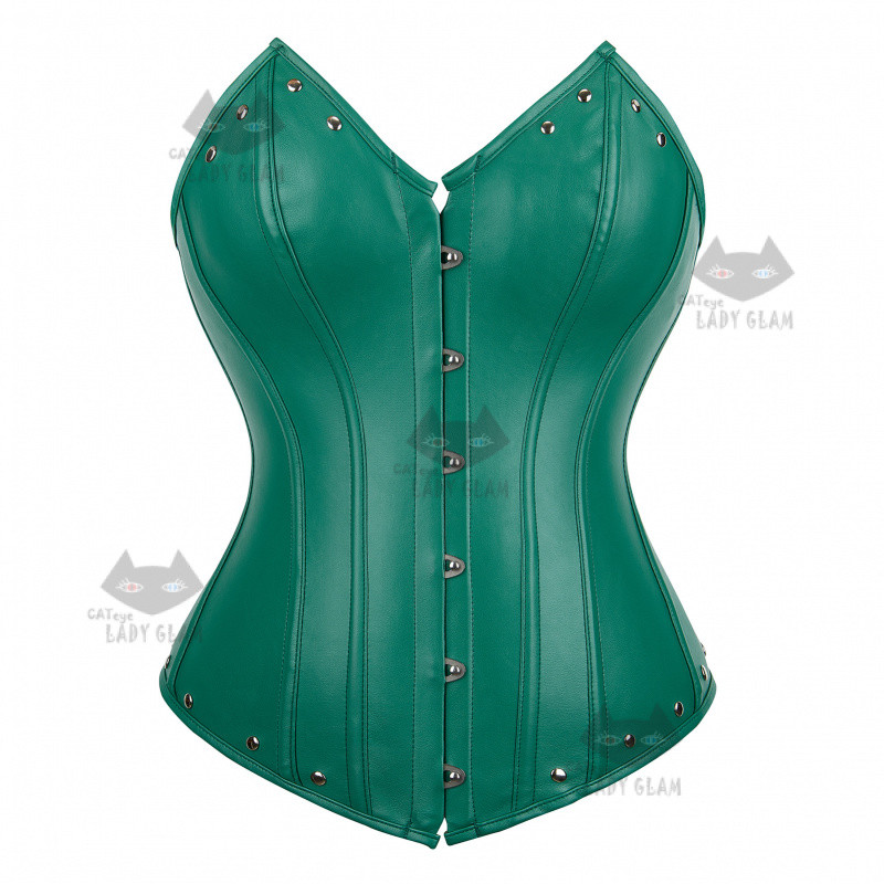 CATeye03023 LadyGlam Gorgeous Elegant Corset, Faux Leather Metal ...