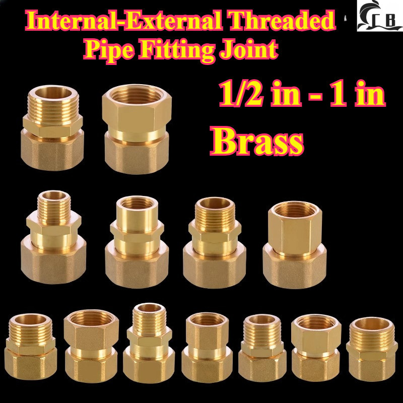 [CB-HY] Brass, Internal-External Threaded Pipe Fitting Joint, (1/2 in ...