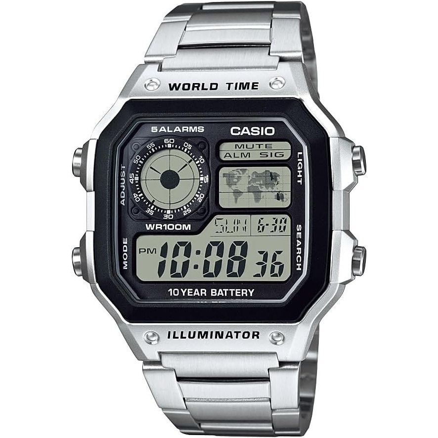 Casio AE1200WH Series | Men’s Digital Watch | 100M WR | Multi Alarms ...