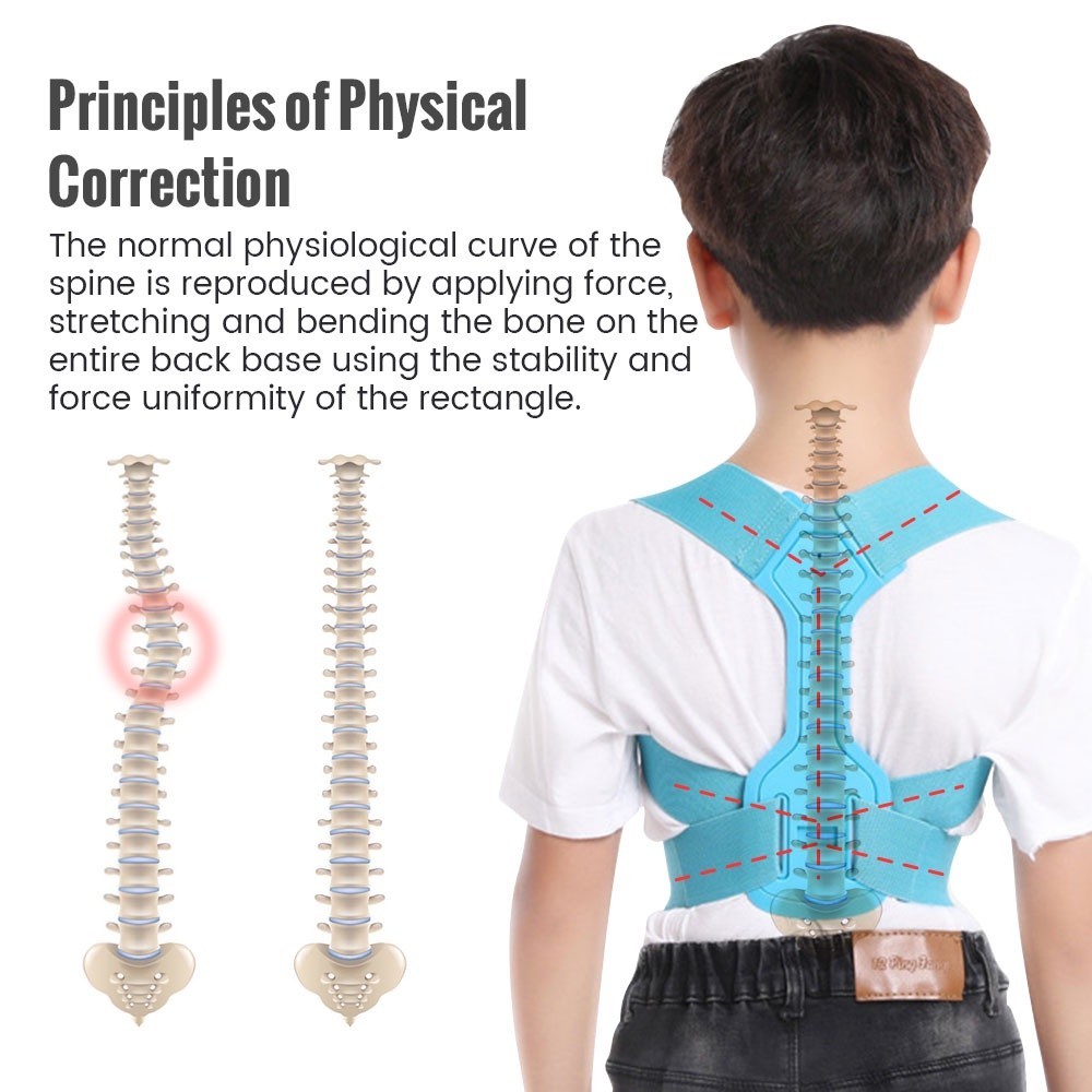 Suolaer Adjustable Kids Back Posture Corrector Belt Lumbar Shoulder ...