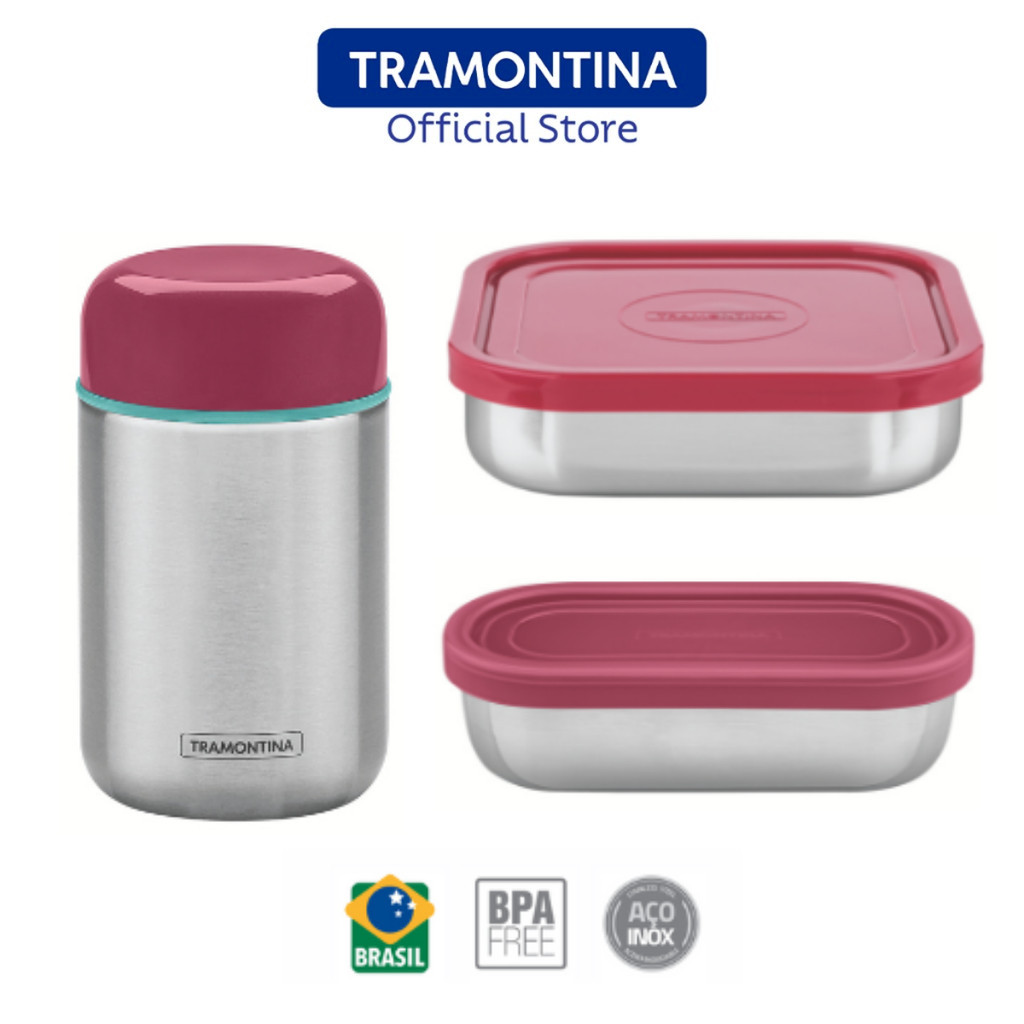 Tramontina By Me Bento Lunch Box/Thermal Food Jar/Food Box Utensil set ...