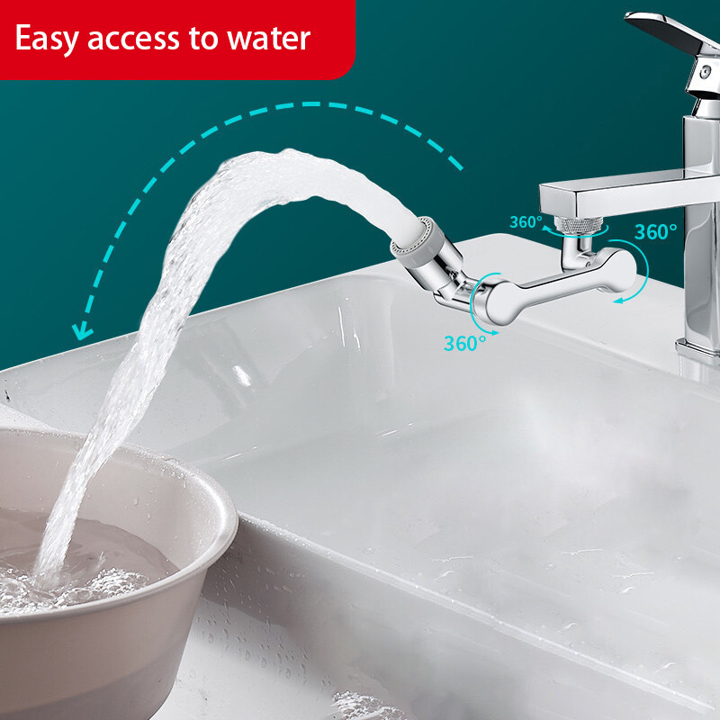 1080° Rotatable Faucet Extender Sprayer Head 2 Modes Universal Bathroom ...