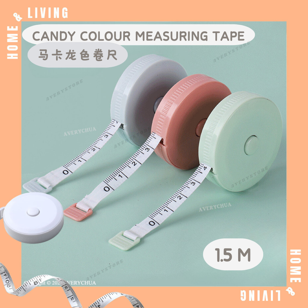 Mini Measuring Tape Pita Pengukur Mini 1.5m Candy Colour Cute Meter ...