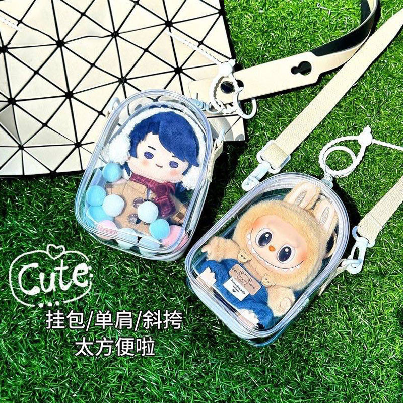 Labubu V2 Bag Transparent Outdoor Bag For Labubu Macaron Transparent ...