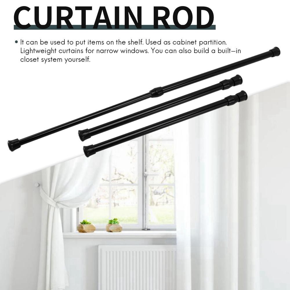 1pcs Tension Curtain Rod Short Shower Rods Clothes Drying Rack No ...