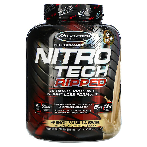 Muscletech, Nitro Tech Ripped, Ultimate Protein + Weight Loss Formula ...