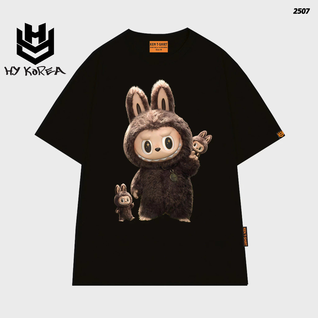 Labubu T-shirt HY KOREA ZIMOMO 2507 loose sleeve cotton 75, men's and ...
