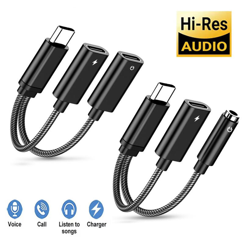 2 IN 1 Sound Card USB C Splitter to Dual Type USB C Headphone Audio ...