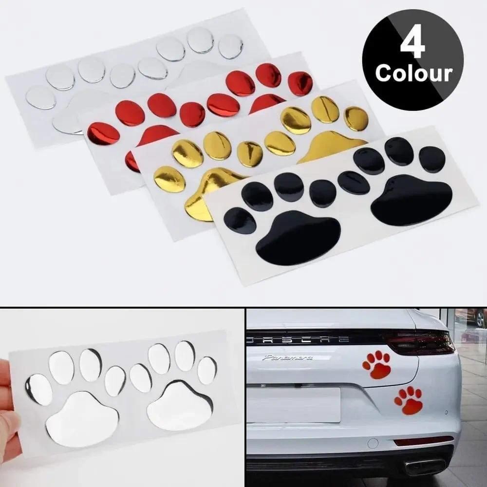 Car Sticker 2Pcs/Set 3D Animal Dog Cat Bear Foot Prints Car Sticker ...