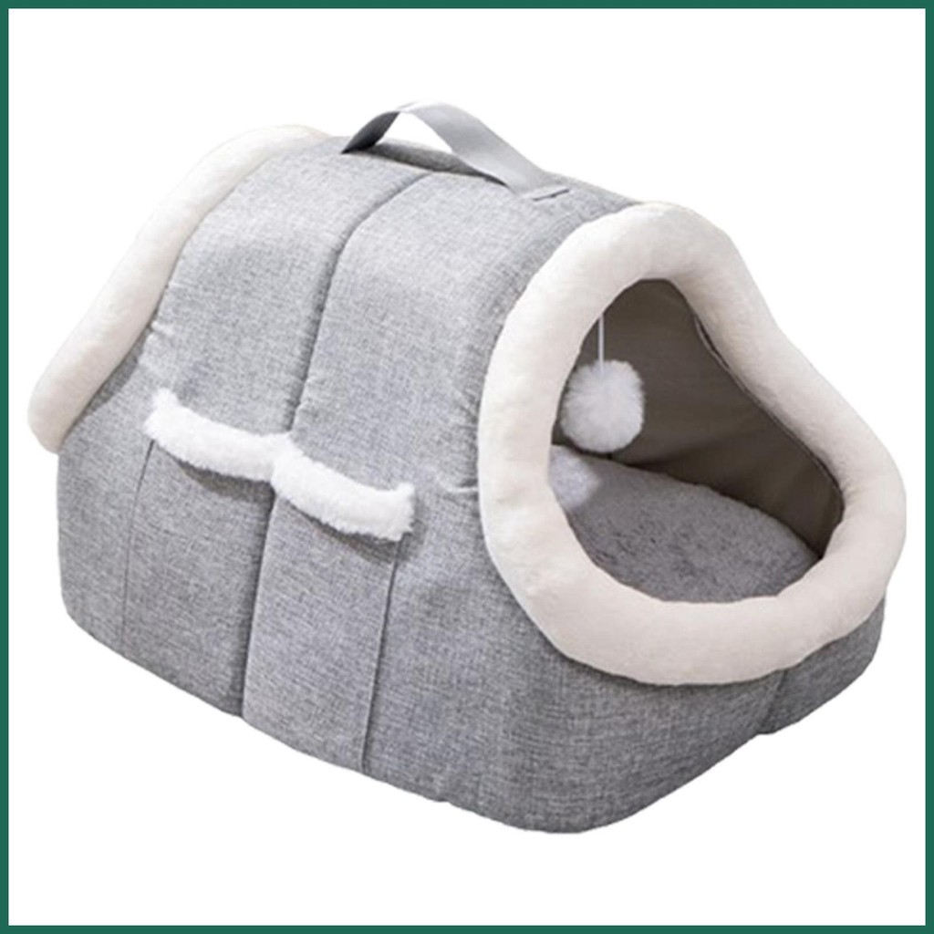 Cat Beds for Indoor Cats Semi-Closed Cat Bed Cave Covered Cat Bed Warm ...