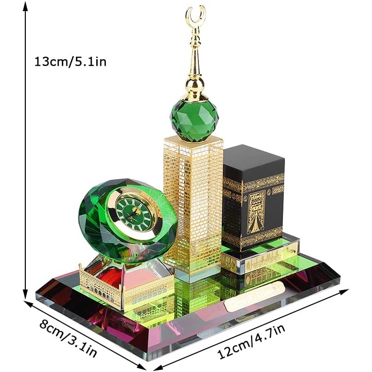 Islamic Table Decors, Muslim Kaaba Clock Tower Model Kaaba Allah ...
