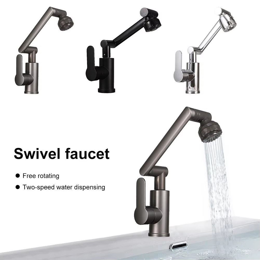 Kitchen Sink Faucet 1080 Rotating Washing Basin Faucet Cold & Hot Water ...