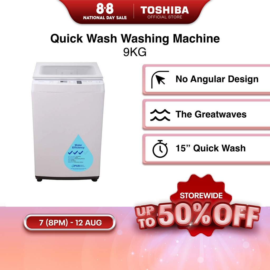 [Bulky] Toshiba AW-J1000FS White 15" Quick Wash Top Load Washing ...