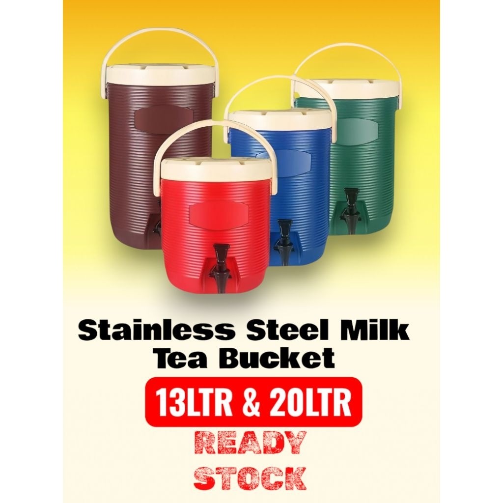 Stainless Steel Insulated Milk Tea Dispenser Bucket (Cold&Hot) – Water ...