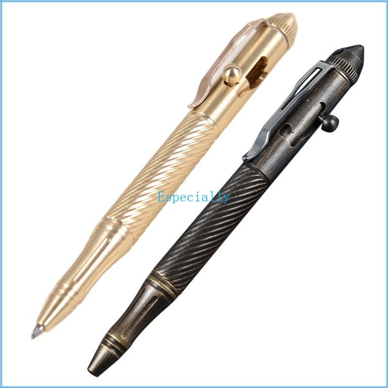 ESP Solid Handmade Brass Gel Ink Pen Retro Twist Pattern Bolt Action ...