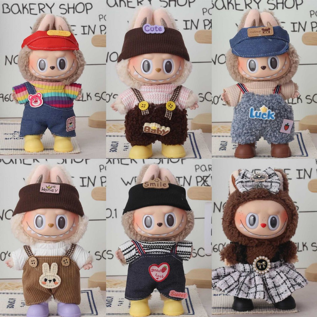 17cm labubu doll Straw 17cm Labubu One Two Three Generation labubu ...