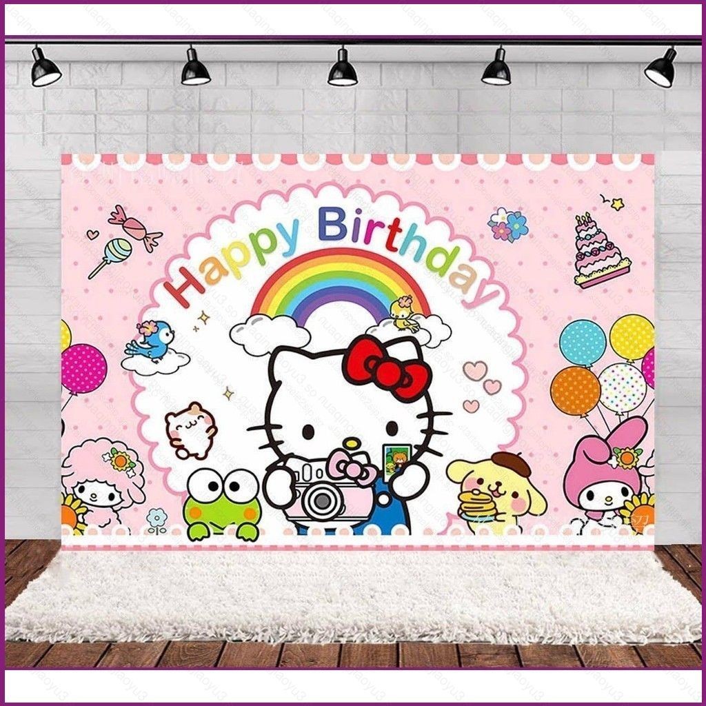 Sanrio Hello Kitty Birthday theme backdrop banner party decoration ...