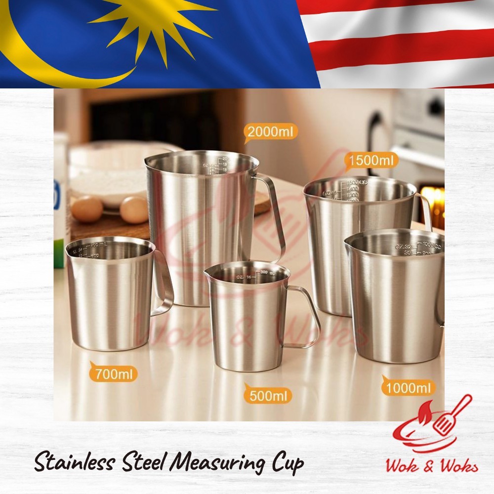 Stainless Steel Measuring Jar / Jar Pengukur Keluli (4 Size) | Shopee ...