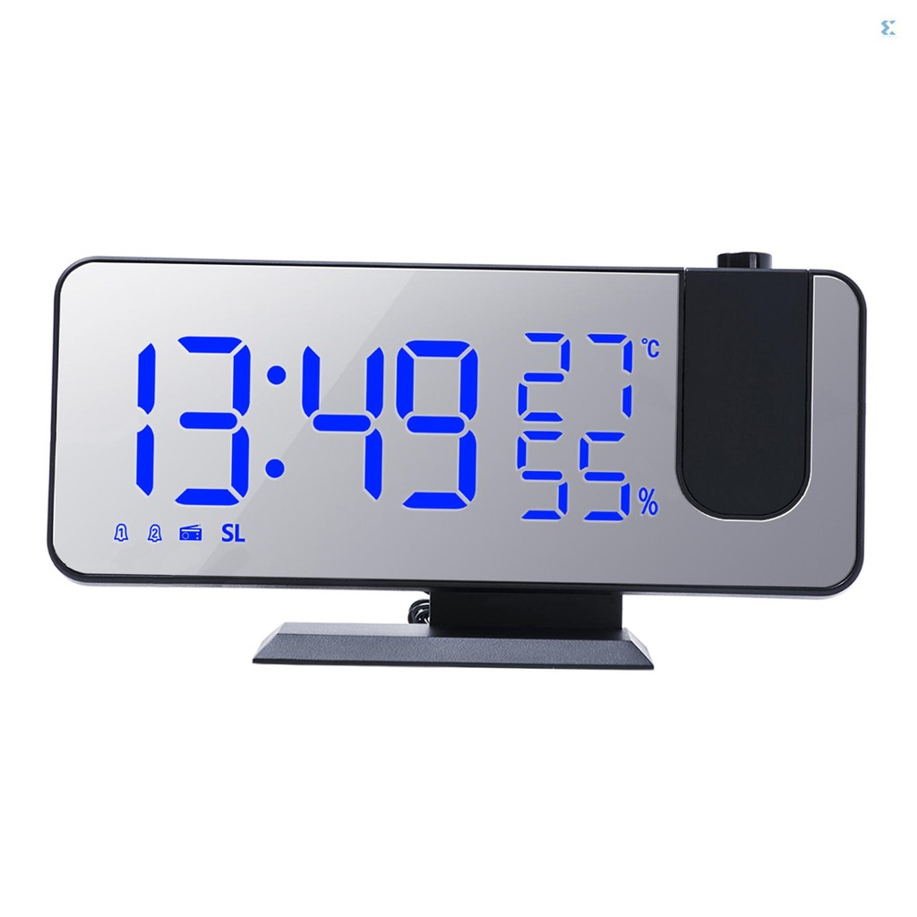 Digital Projection Alarm Clock with Mirror Surface 4-in-1 180 Degree ...