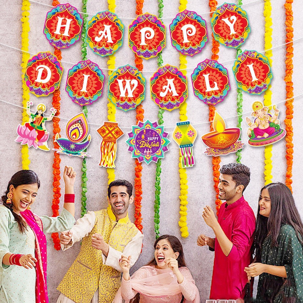 New Deepavali Decoration Banner Festival Wall Window Background Diwali ...