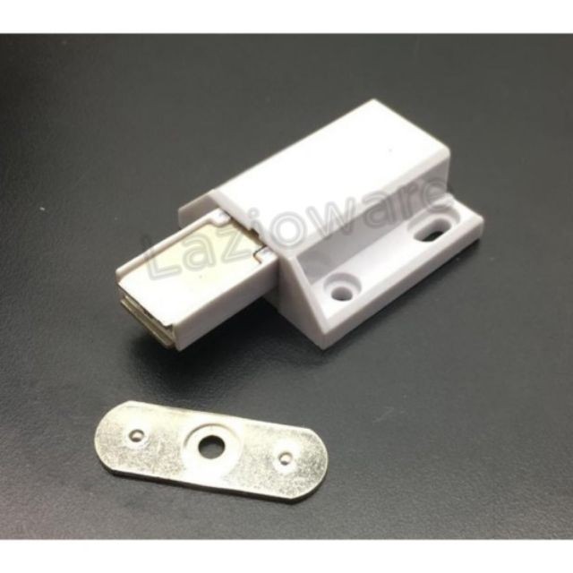 Single white magnetic magnet spring catch push to open cabinet cupboard ...