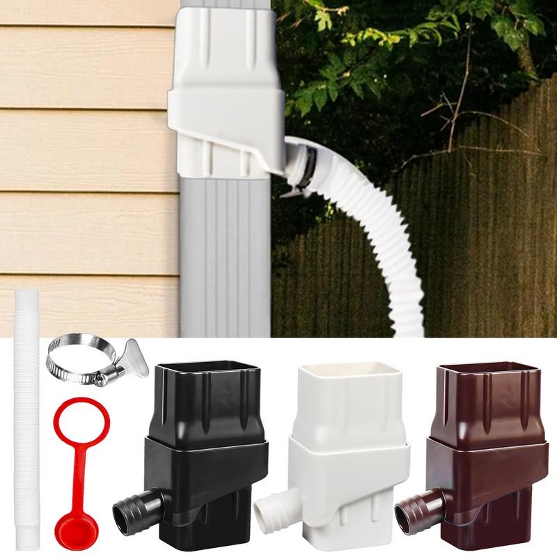 Rain Water Collection System Yard Gutter Drain with Hose Rain Barrel ...