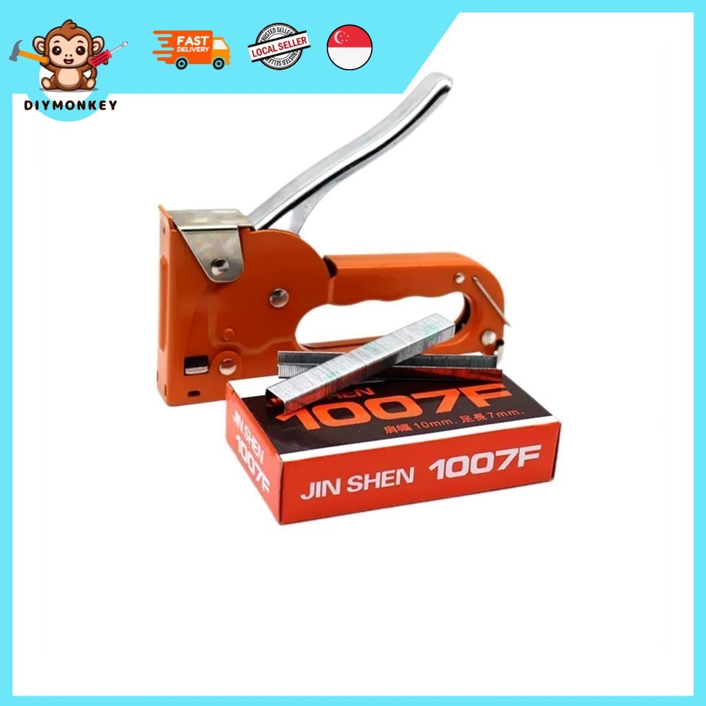 (DIY MONKEY) Heavy Duty All Steel Strong Staple Gun Tacker Home DIY ...