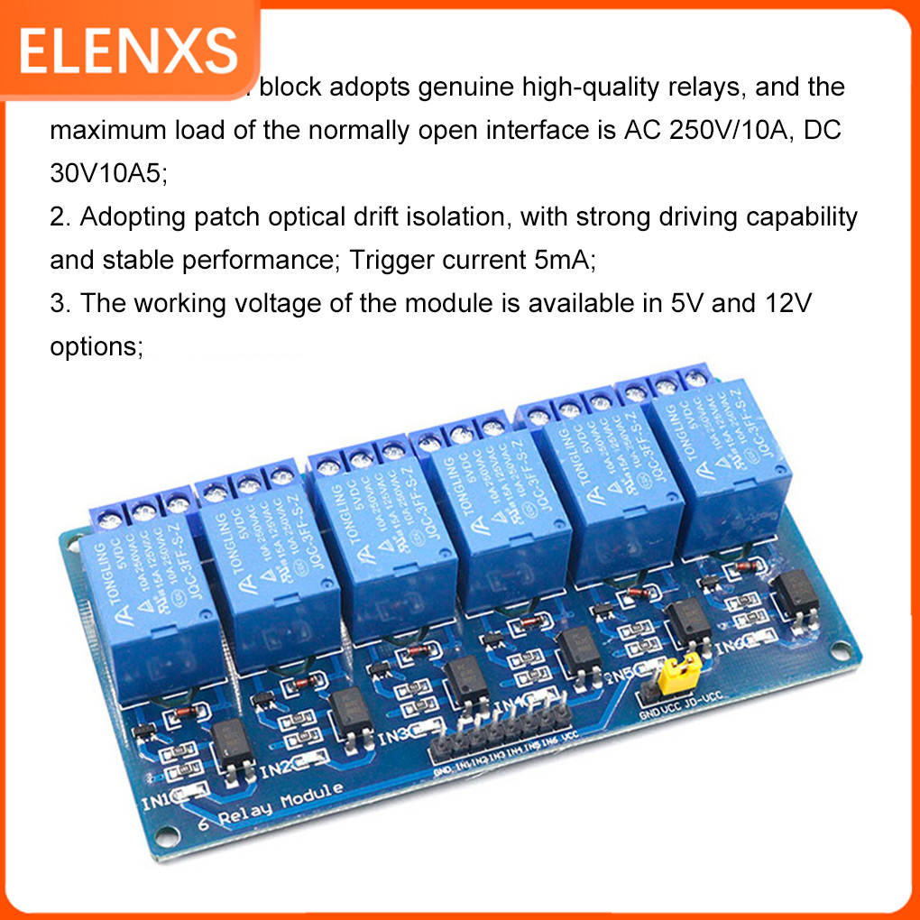Blue Fault-tolerant 5V12V Relay Module With Optocoupler Isolation For ...
