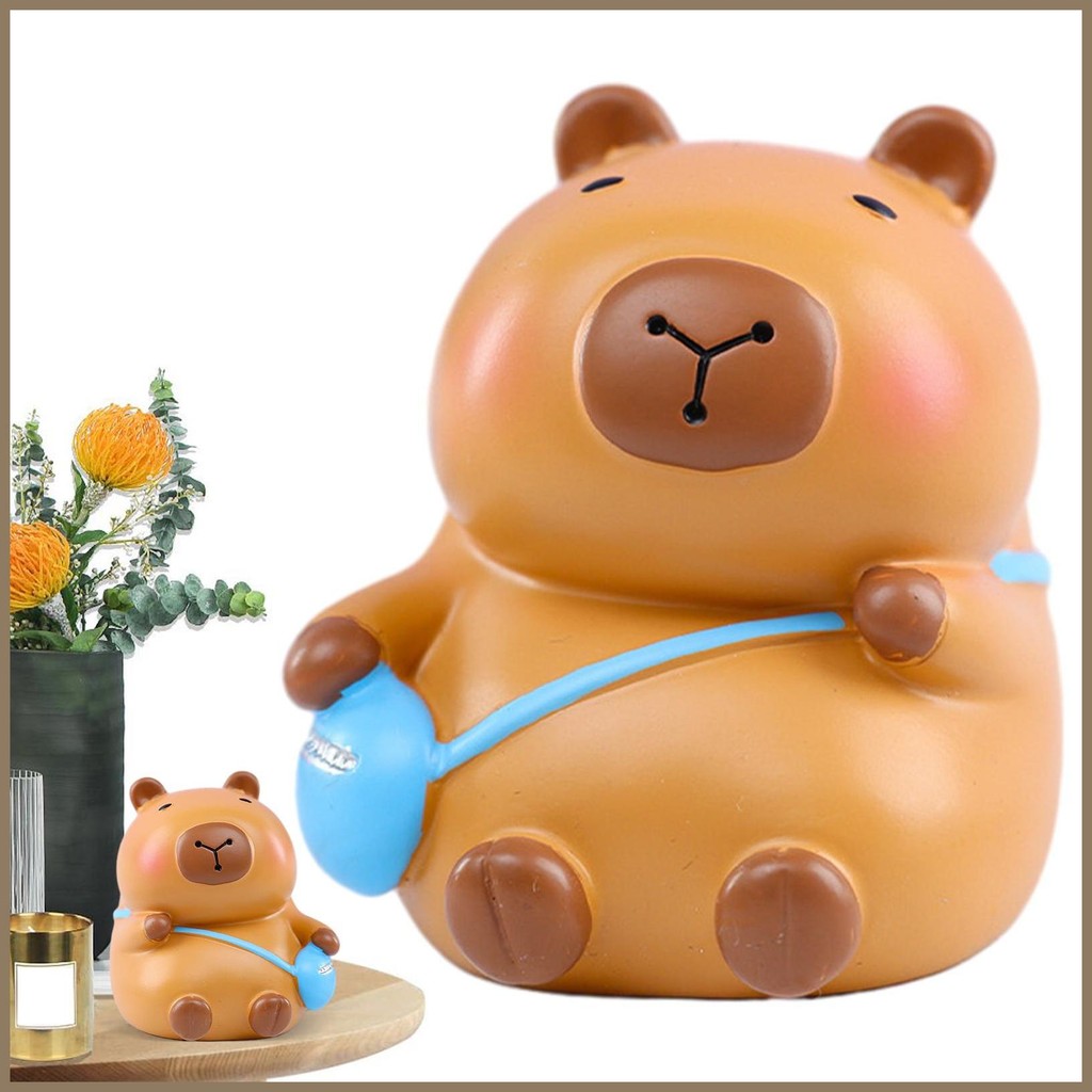 Capybara Statue Tiny Capybara Figures Cute Cartoon Animals Resin ...