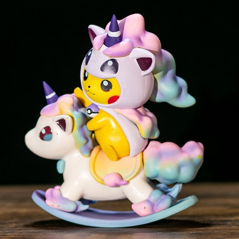 Pokemon Q Version Pikachu Cute Unicorn Anime Figure Model Boxed ...