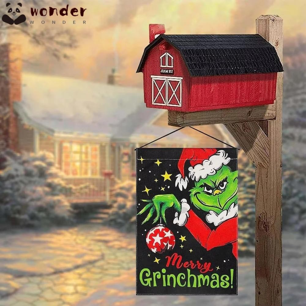 WONDER Grinch Garden Flag, 18x12 Inch Merry Grinchmas Christmas Garden ...