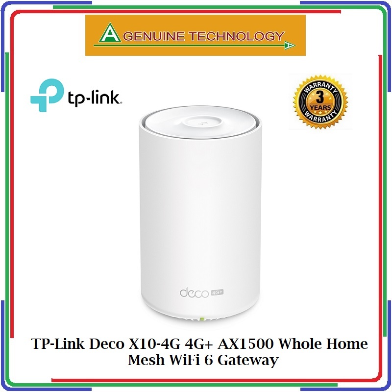 TP-Link Deco X10-4G 4G+ AX1500 Whole Home Mesh WiFi 6 Gateway - 3 Years ...