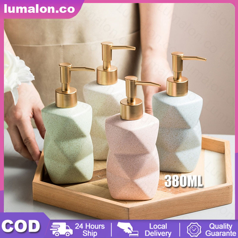380ml Refill Pump Bottle Ceramic Matte Ceramic Aesthetic Soap Pump ...