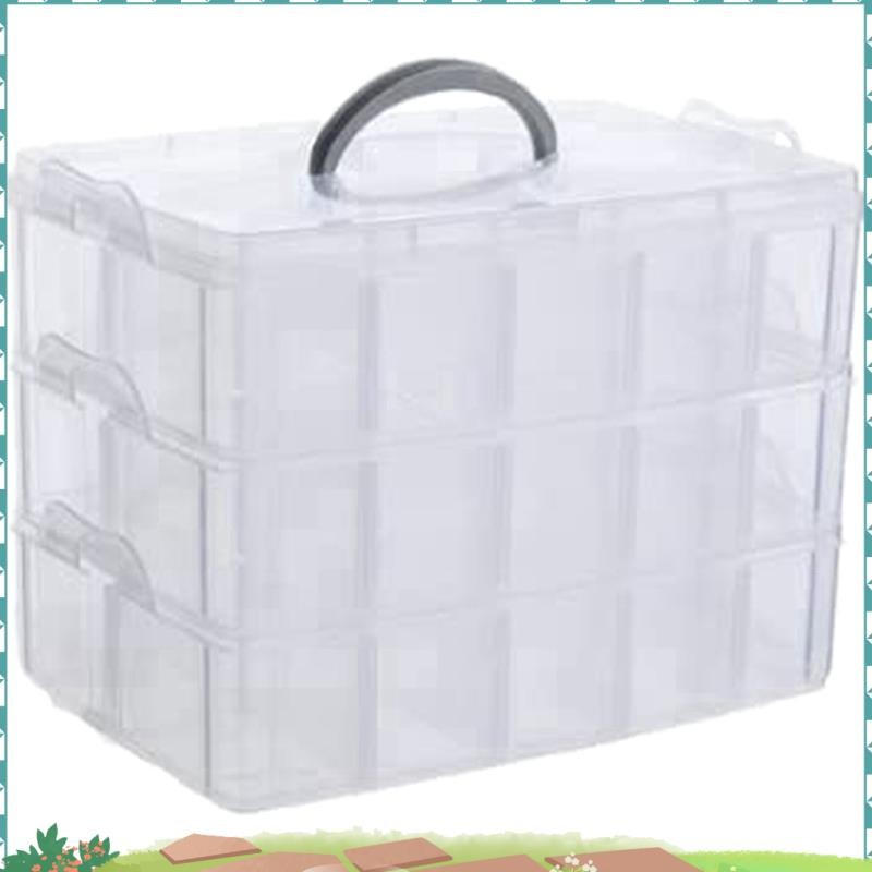 Stackable 3-Tier Clear Plastic Organizer Multi Layer Storage Box with ...