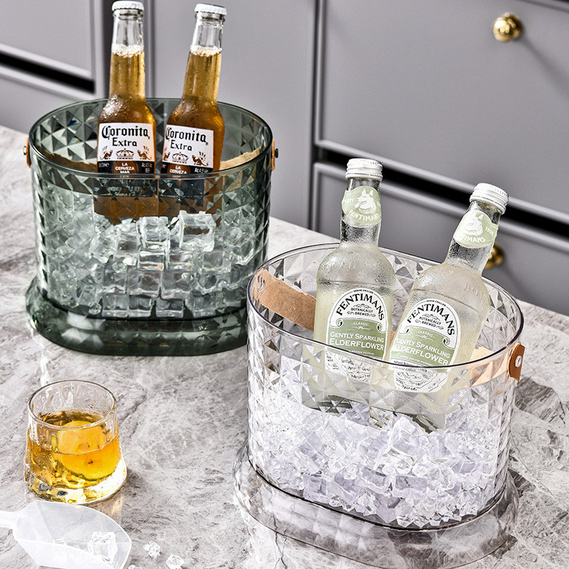 Home Small Ice Bucket Handheld Fruit Basket High Aesthetic Outdoor Ice ...