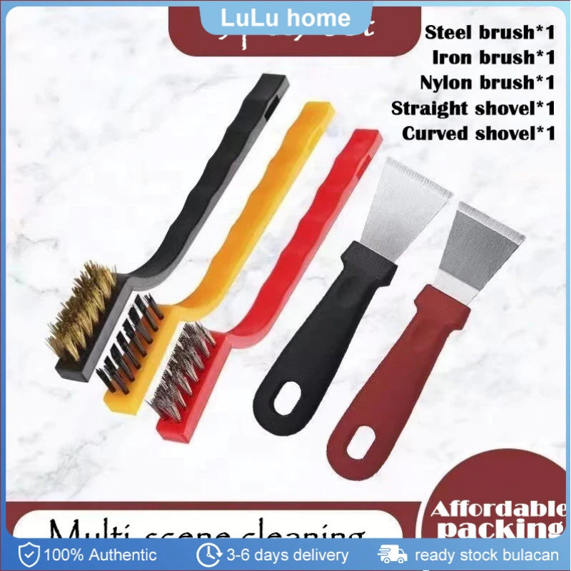 5Pcs Wire Brush Long Handle Cooktop Seam Pot Stove Cleaning Rust ...