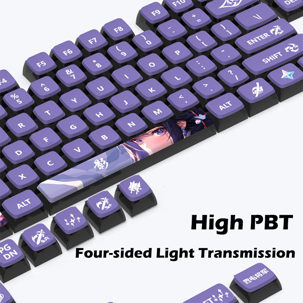 Raiden Shogun Pudding Keycap Four-sided Light Transmission SAX Profile ...