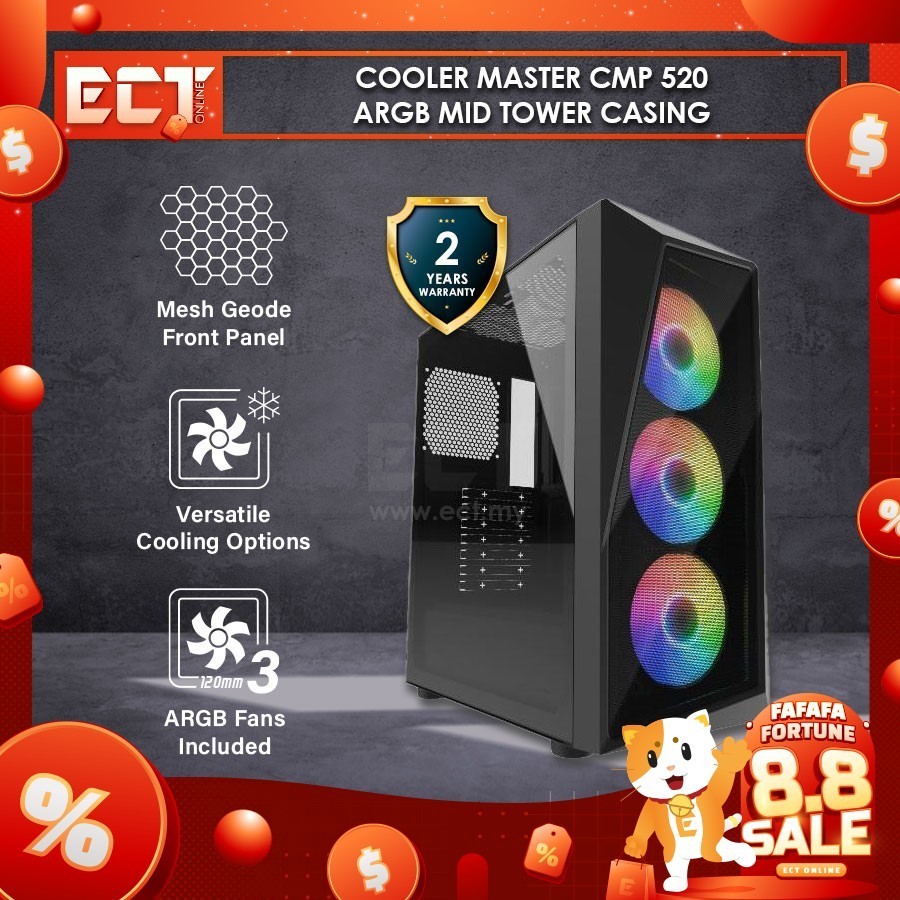 Cooler Master CMP 520 ARGB Mid Tower Casing | Shopee Singapore