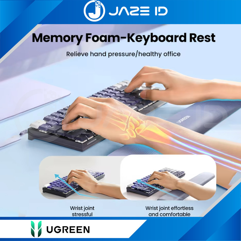 Ugreen Premium Ergonomic Keyboard Wrist Rest Pad Anti-Slip Memory Foam ...