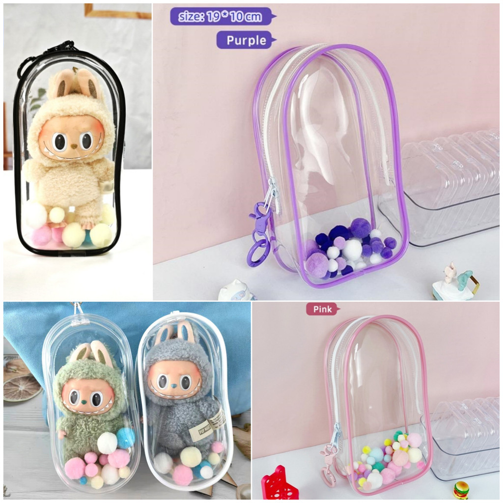 Organize A PVC Labubu Bag V2 Transparent Dustproof Small Size For Pop ...