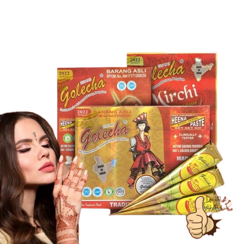 Henna Mehendi Cone GOLECHA Cherry MAROON HENNA 12 kon/Box | Vibrant ...