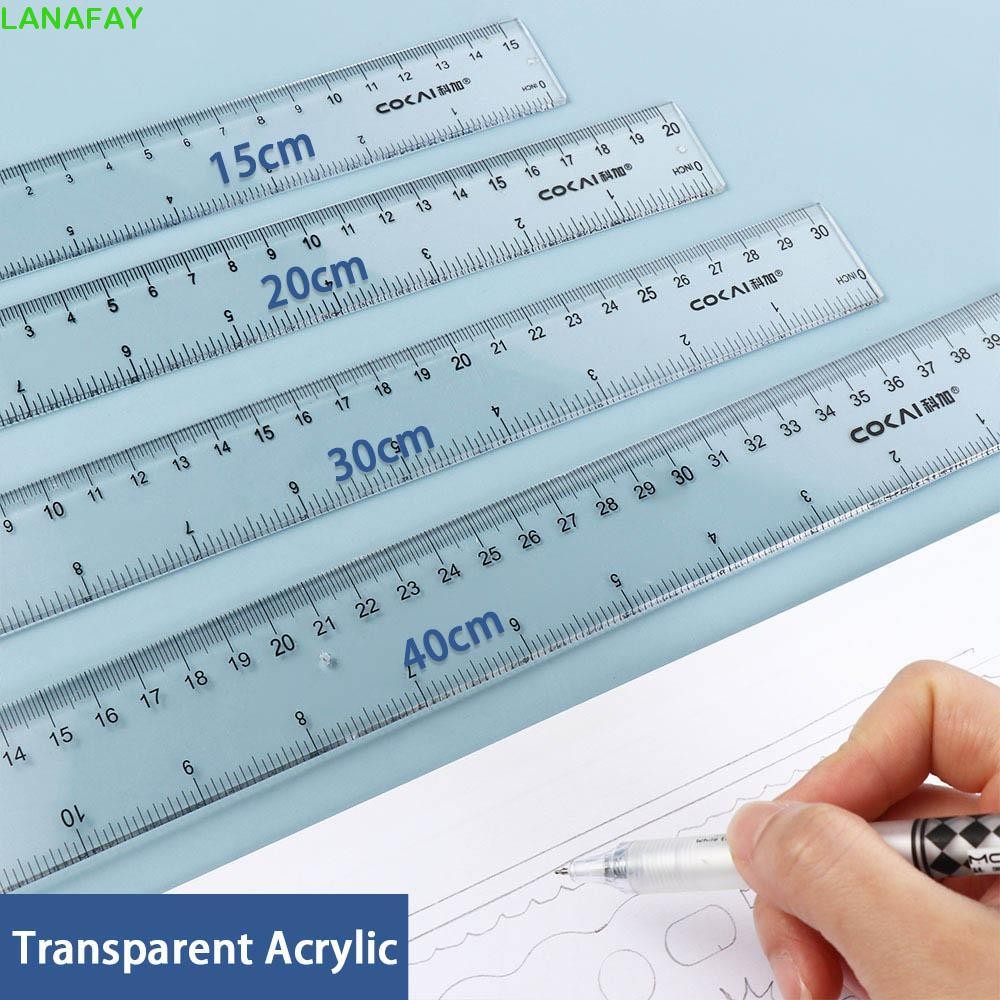 LANAFAY Straight Ruler, Transparent Multifunction Measuring Ruler ...