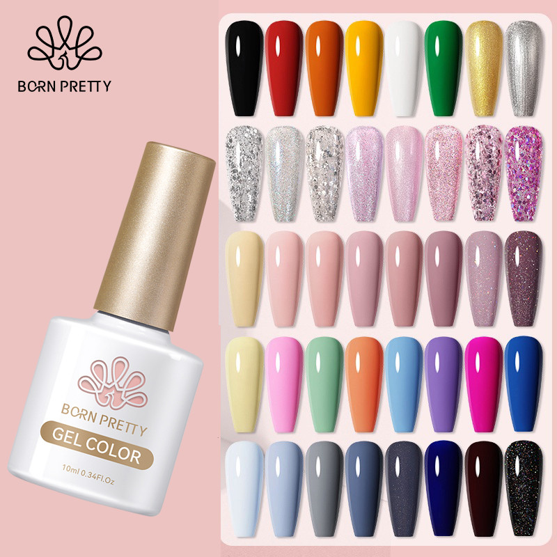 BORN PRETTY 10ml Red Nude Nail Gel Polish Black White Semi Permanent ...