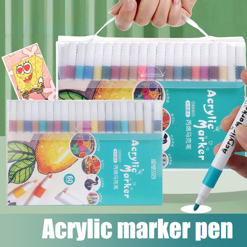12/24/36/48/60/80 Colour Marker pen Acrylic mark Waterproof Markerpen ...