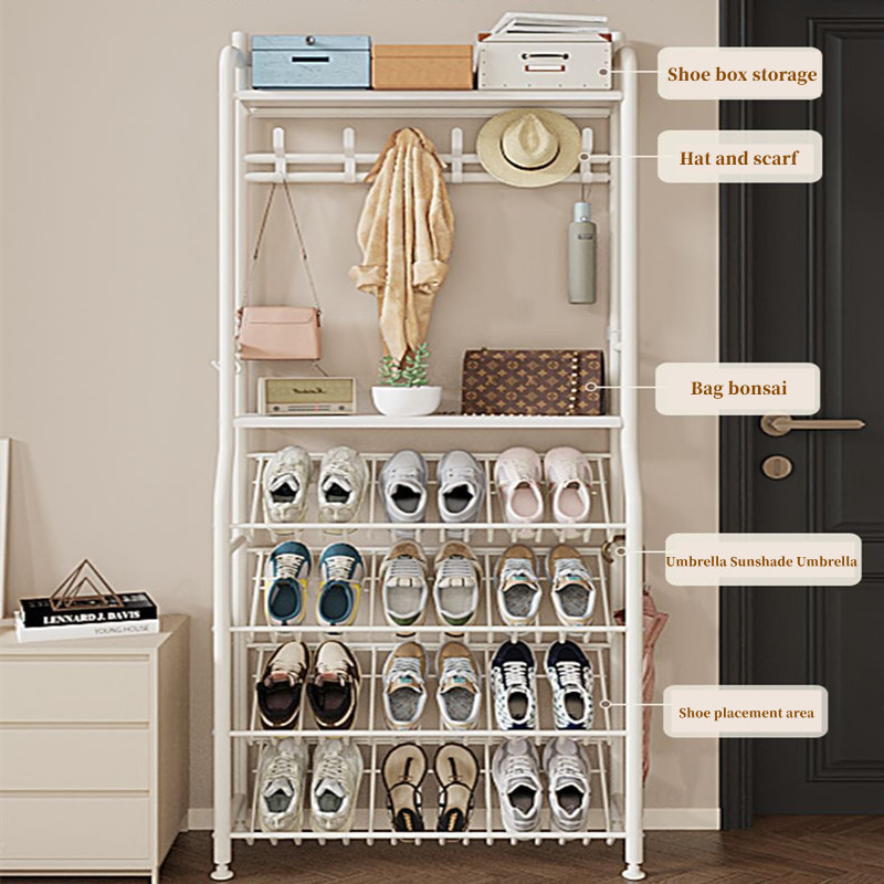 Narrow Storage Rack Behind Wrought Iron Door Multi-Layer Living Room ...