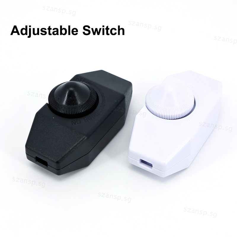 220V Led Dimmer Switch Adjustable Controller white black Knob Lamp ...