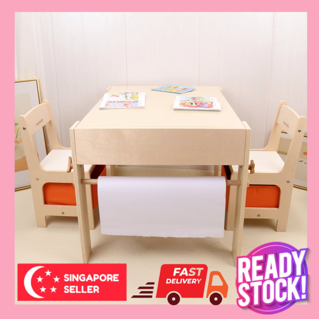 Tutusbaby Drawing Table Chair with Whiteboard and Storage | Shopee ...